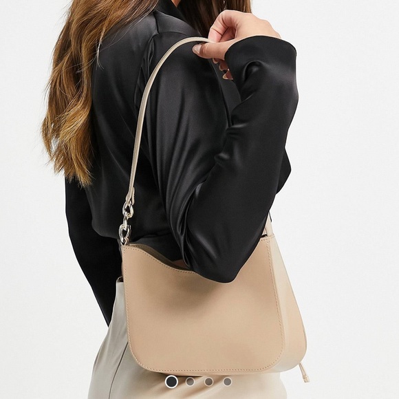 ASOS | Bags | Asos Design Curved Shoulder Bag With Chain Link Strap In ...
